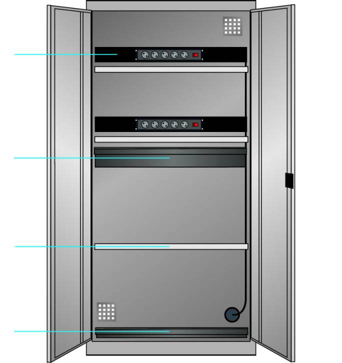 Powered Hinged Door Cabinets